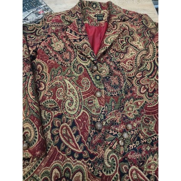 Elcc | Jackets & Coats | Elcc Bold Paisley Print Colorful Blazer Jacket ...